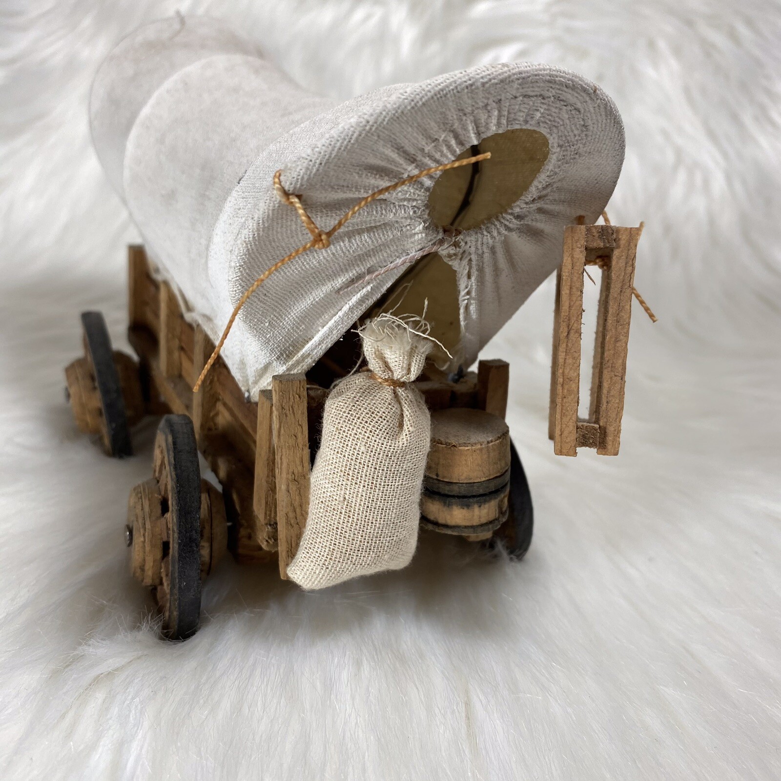 Small Chuck Wagon Wood Canvas Western Décor Handmade Stage Coach Rare ...