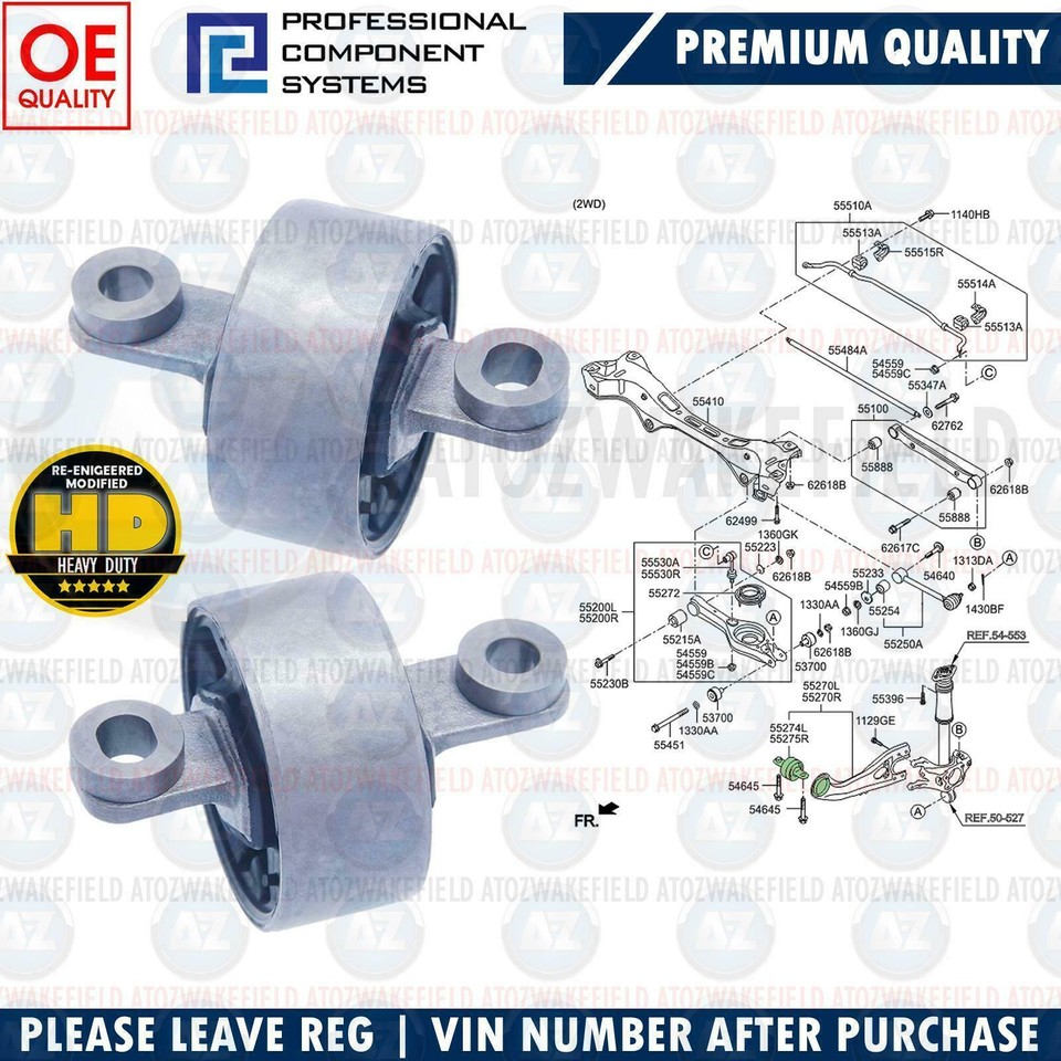 FOR HYUNDAI TUCSON IX35 KIA SPORTAGE REAR UPPER TRAILING ARM BUSHES ...