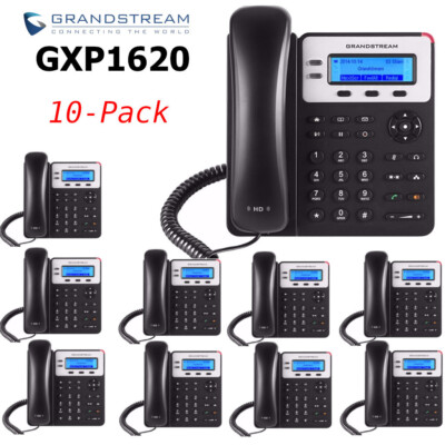 10 Grandstream GXP1620 Small Business HD 2-LIne IP Desk Phone Bundle ...