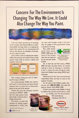 1993 Glidden Paints Concern for the Environment Cleveland OH Vintage ...