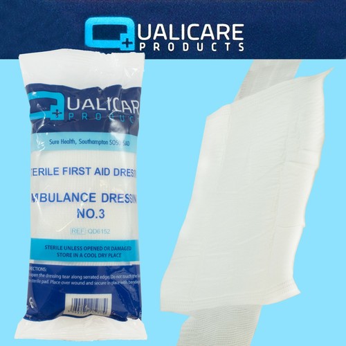Large First Aid Sterile Fabric Bandage Thick Padded Wound Dressing 28cm ...