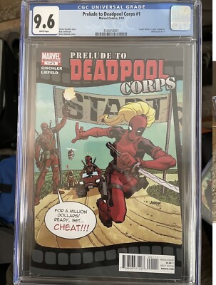 PRELUDE TO DEADPOOL CORPS #1 CGC 9.6 HTF Cover Forms 5 Book Connecting ...