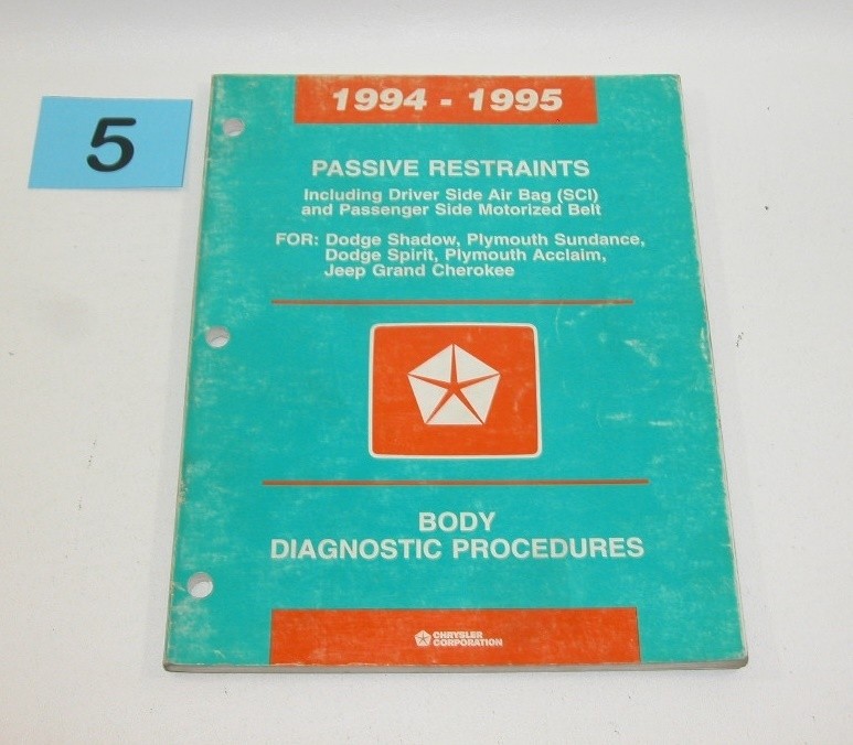 94 95 Dodge Jeep Plymouth Passive Restraint Diagnostic Procedures ...