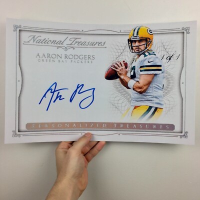 Aaron Rodgers Auto National Treasures 1/1 Green Bay Packers Poster | eBay