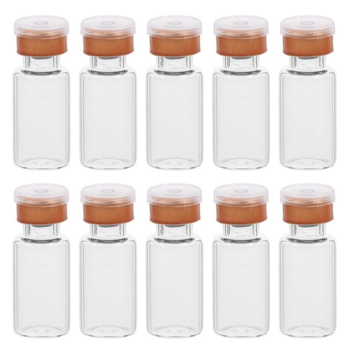 20 Pcs Glass Bottle Small Vial Clear Empty Refillable Container Vials ...