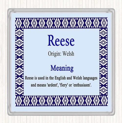 Reese Name Meaning Drinks Mat Coaster Blue | eBay