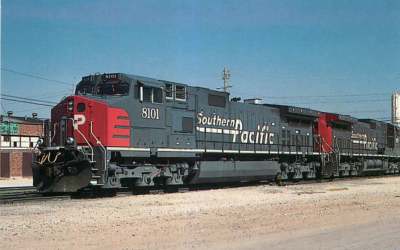 Postcard Southern Pacific Railroad Dash 9-44CW Locomotive, Kansas City ...