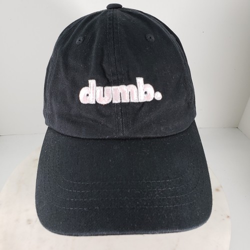 dumb. Hat Logo Cap Embroidered Spell Out Black Pink Yupoong Cotton ...