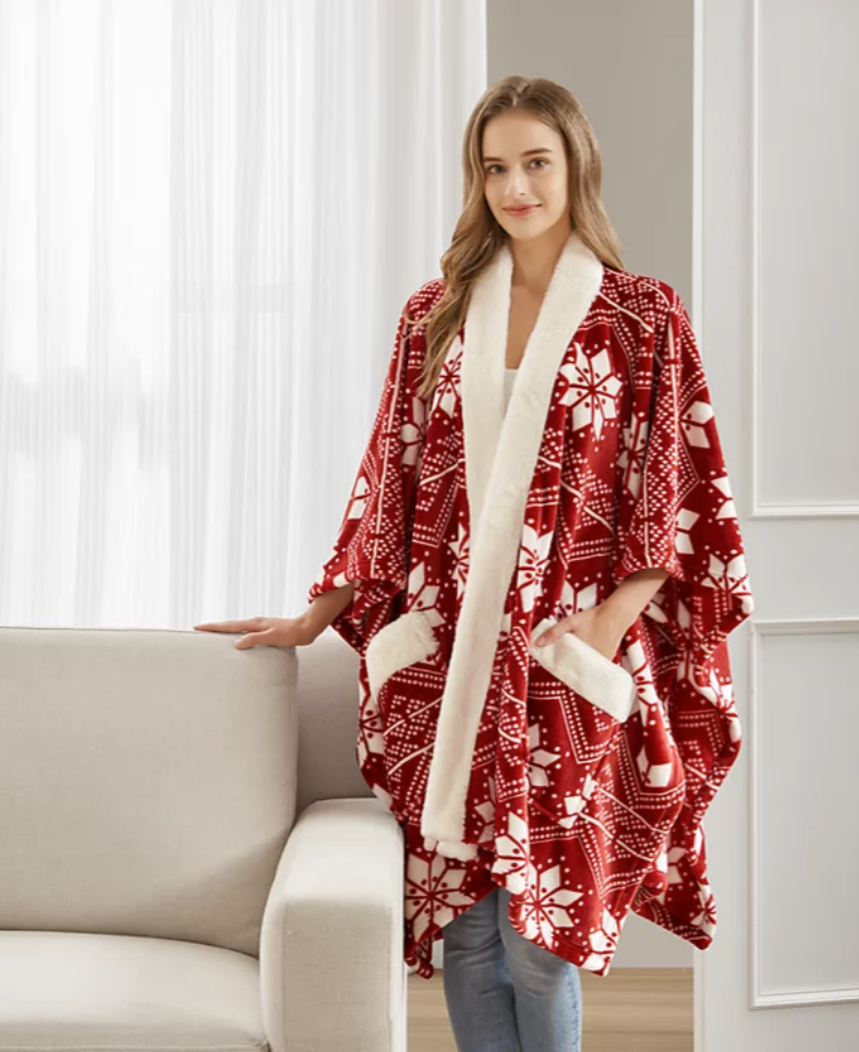 Snuggle in with the Cozy Plush Wrap ultra-soft Robe Throw Christmas 50 ...