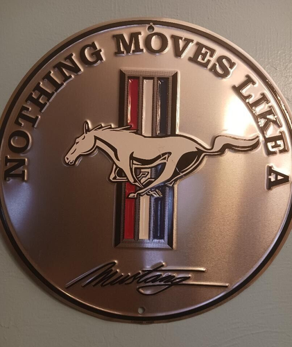 FORD MUSTANG DECOR 3 ROUND EMBOSSED SIGNS 12" AROUND MULTICOLOR | eBay