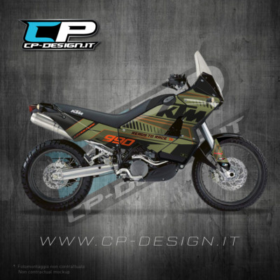 Kit Grafiche per - Ktm 950 990 Adventure - 2006-2014 Army green Sticker ...