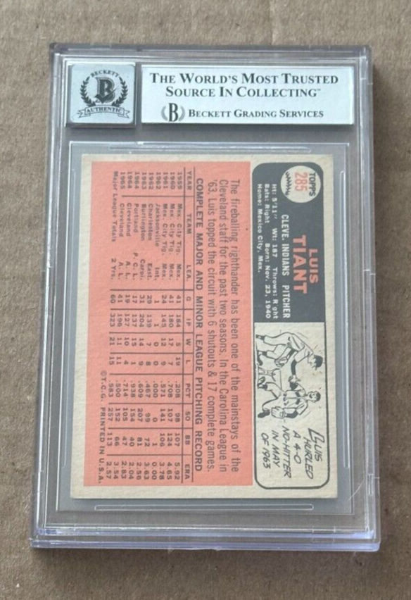 LUIS TIANT SIGNED 1966 TOPPS W/EL TIANTE AUTO GRADE 10 BECKETT BAS ...