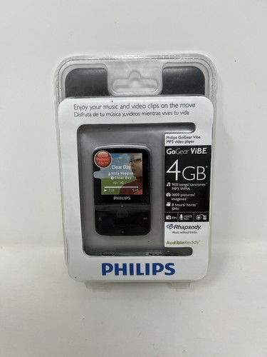 NEW Philips GoGear ViBE 4 GB MP3 player 900 songs 1600 pictures 8 hours ...