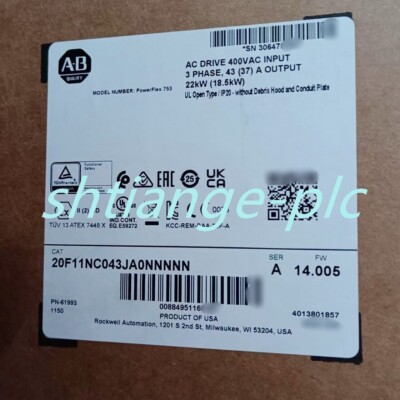 NEW 20F11NC043JA0NNNNN PowerFlex Air Cooled 753 AC Drive | eBay