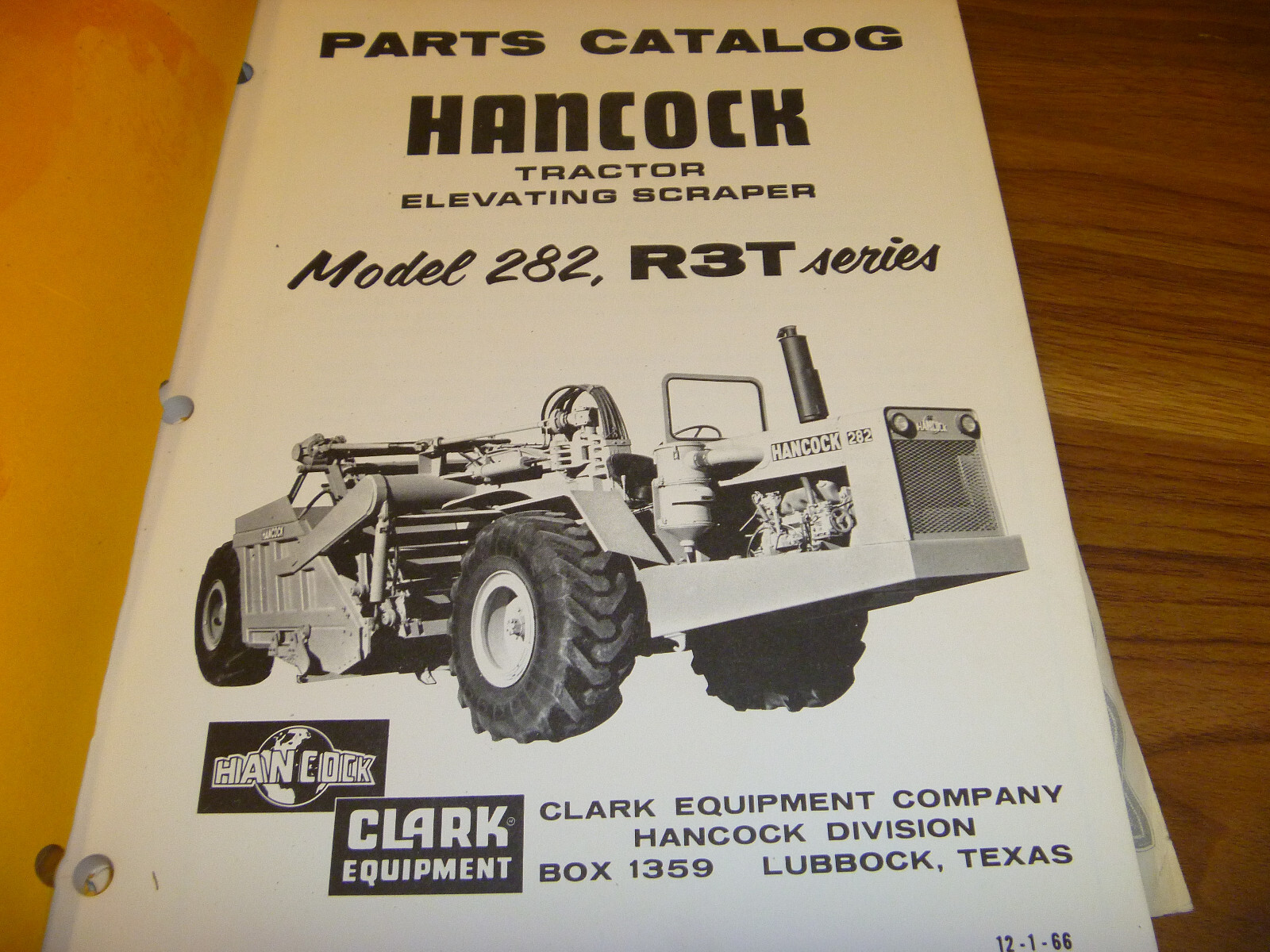 Clark Hancock 282 Tractor Elevating Scraper R3T Parts Catalog Manual | eBay