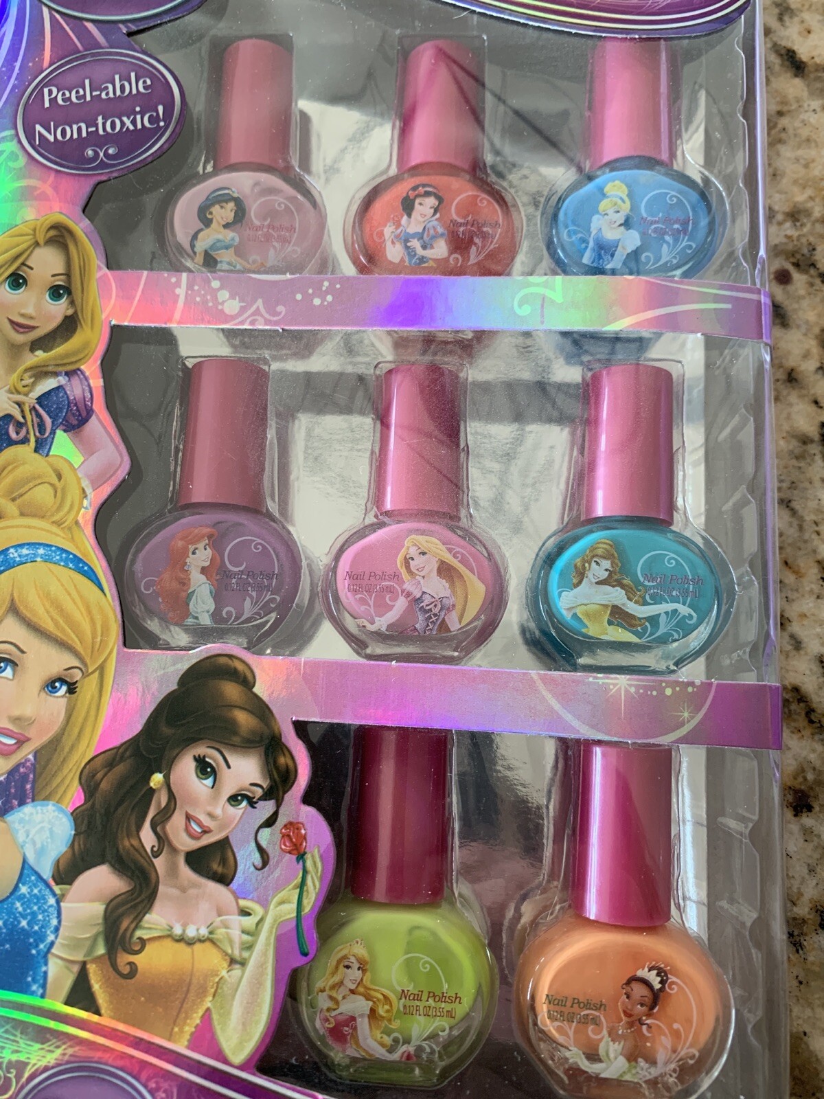 NEW Disney Princess Nail Polish Set 8 Pieces Peelable Polish Non-Toxic ...