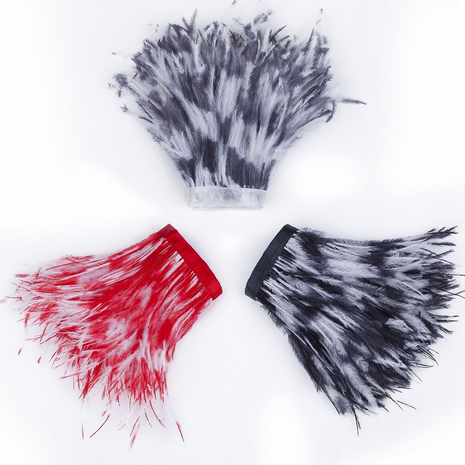Neotrim Real Ostrich Feather Quality Satin Ribbon Trimming Fringe 9 ...