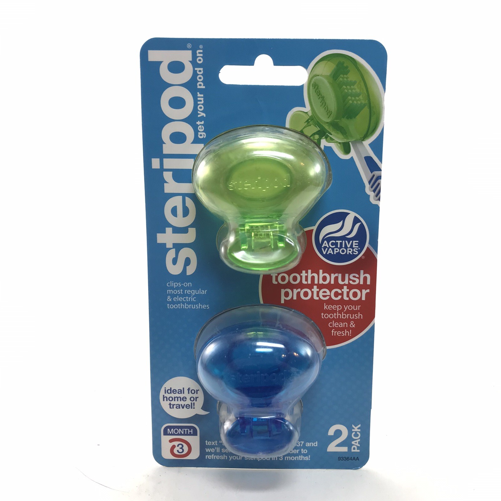 Steripod Clip-On Toothbrush Protector Green and Blue 2 Count | eBay