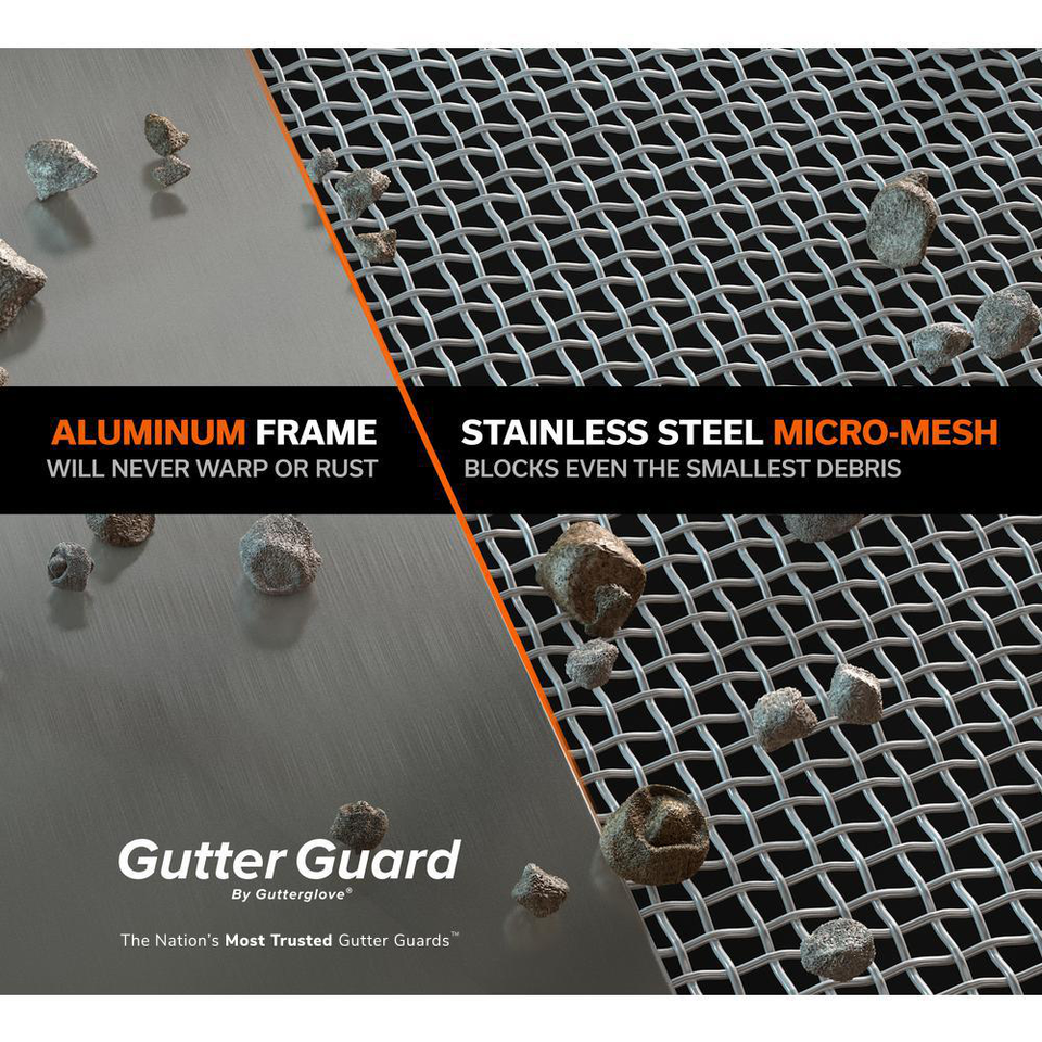Gutter Guard 4 Ft. Stainless Steel 5 In. Micro Mesh Gutter Guard 3 Pack ...