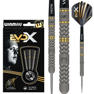 Winmau EvoX MVG Michael van Gerwen 90% Tungsten darts set 22.5g ...
