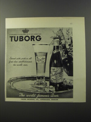 1953 Tuborg Beer Ad - The world famous Beer | eBay