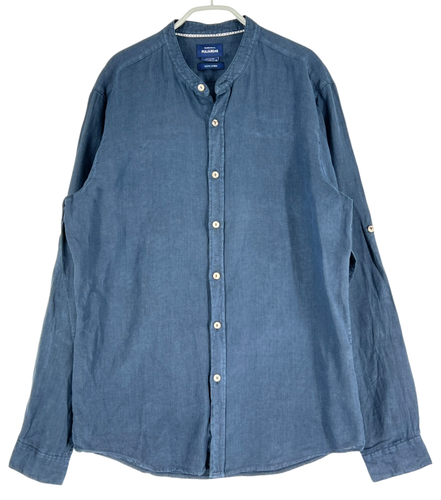 Pull & Bear Men Long Sleeve 100% Linen Casual Formal Shirt Size L ...