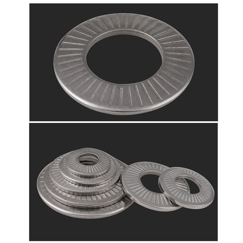 Belleville Spring Lock Washers with Single Face Serrated A2 Stainless ...