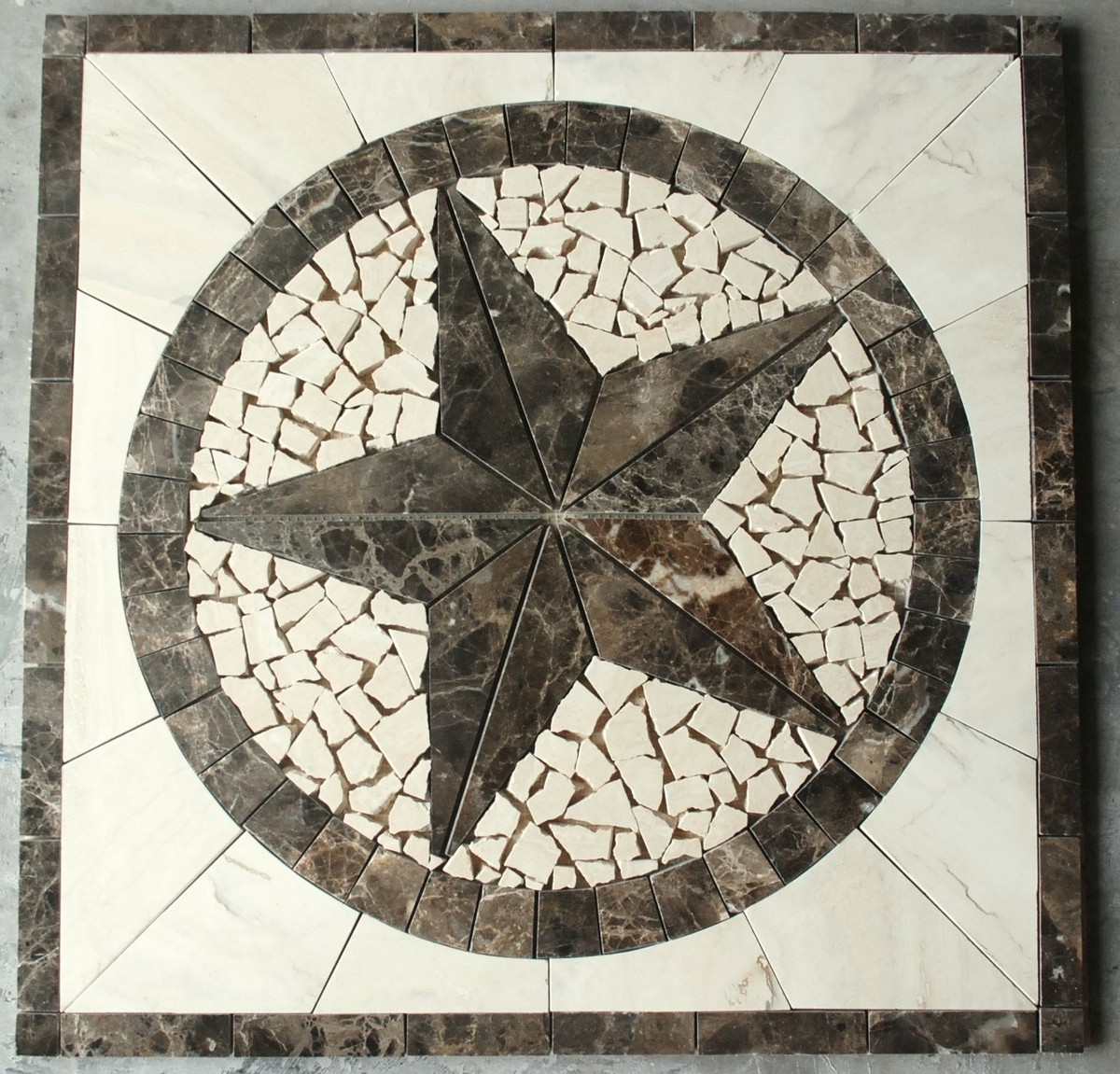Travertine Tile Medallions Travertine Tile Mosaic Texas Star Medallion