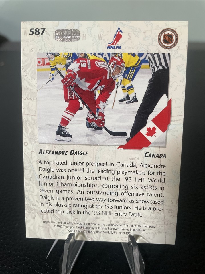 Alexandre Daigle 1992-93 Upper Deck Rookie Card #587 NHL Cheap Shipping ...