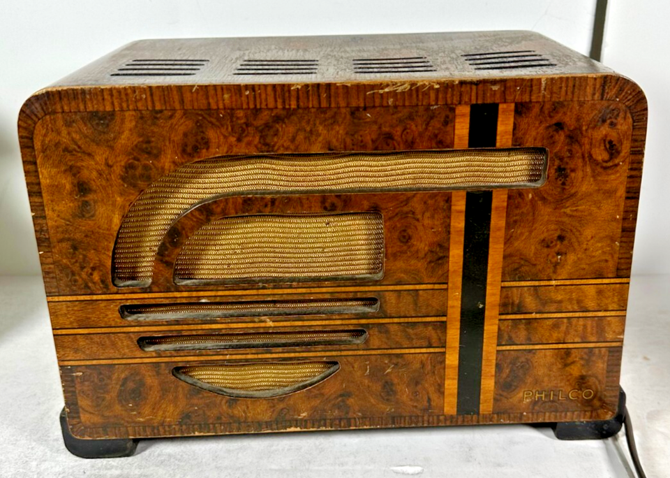 Vintage 1937 Philco Model 37-602 Art Deco Vacuum Tube Radio Powers Up ...