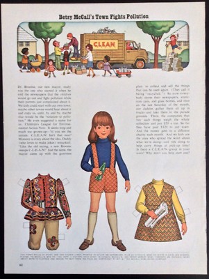Betsy McCall Mag. Paper Doll, Betsy’s Town Fights Pollution, Sept. 1971 ...