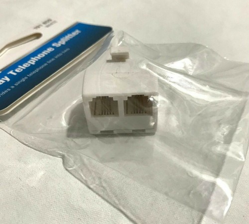 (NEW) RJ11 2-Way Phone Jack Splitter Y Adapter 6P4C 1M-2F White | eBay