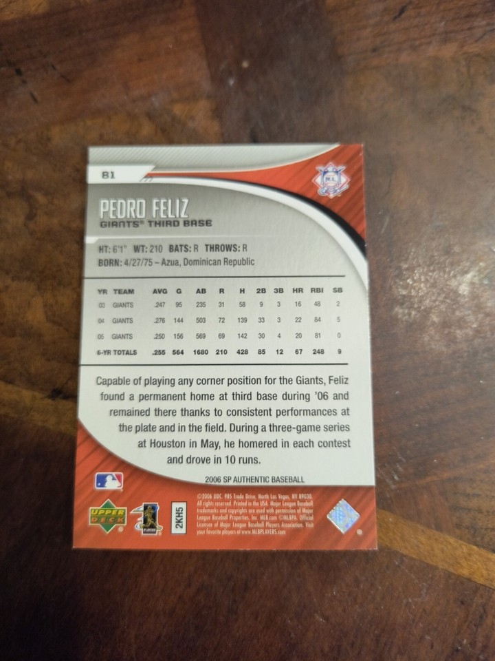 PEDRO FELIX 2006 SP AUTHENTIC #81 FREE SHIPPING | eBay