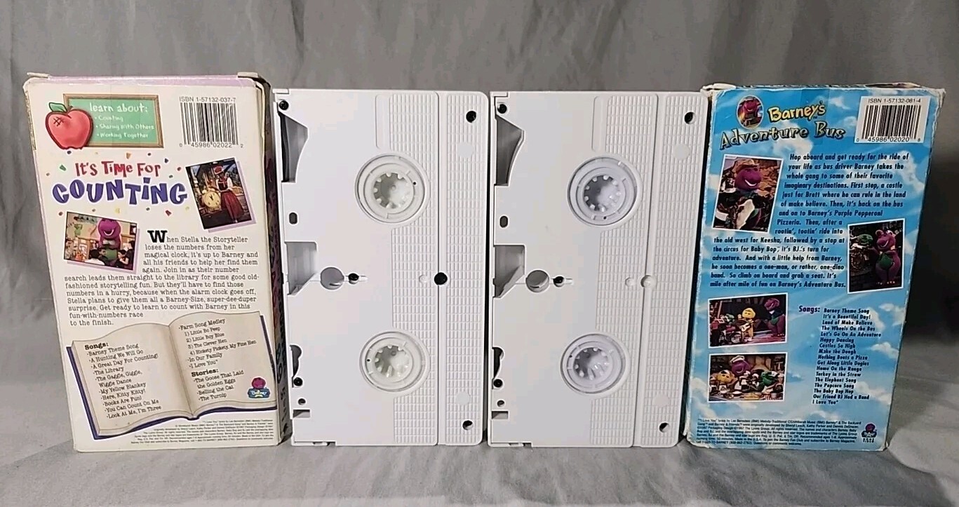 Barney VHS Vintage Lot of 9 Tapes! White VHS Tapes! Rare! Classic ...