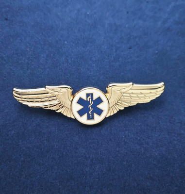 MEDICAL FLIGHT WING PIN: 3" Size, 10K GOLD Plated, #1405 | eBay