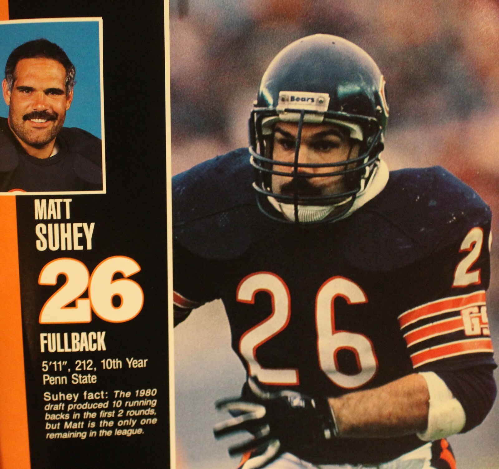 1987 CHICAGO BEARS, MATT SUHEY STYLE, SCHUTT PRO AIR II, FOOTBALL ...