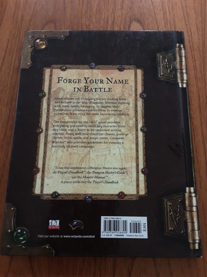 Dungeon and Dragons Roleplaying Game Ser. Complete Warrior ...