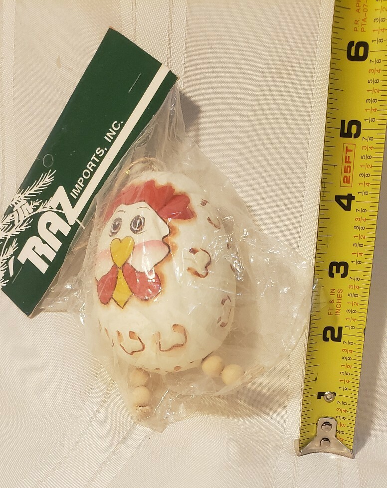 RAZ Imports Inc Paper Mache Egg Shaped Chicken Ornament Easter ...