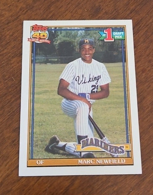 1991 Topps Marc Newfield 529 Seattle Mariners # 1 Draft Pick Baseball ...