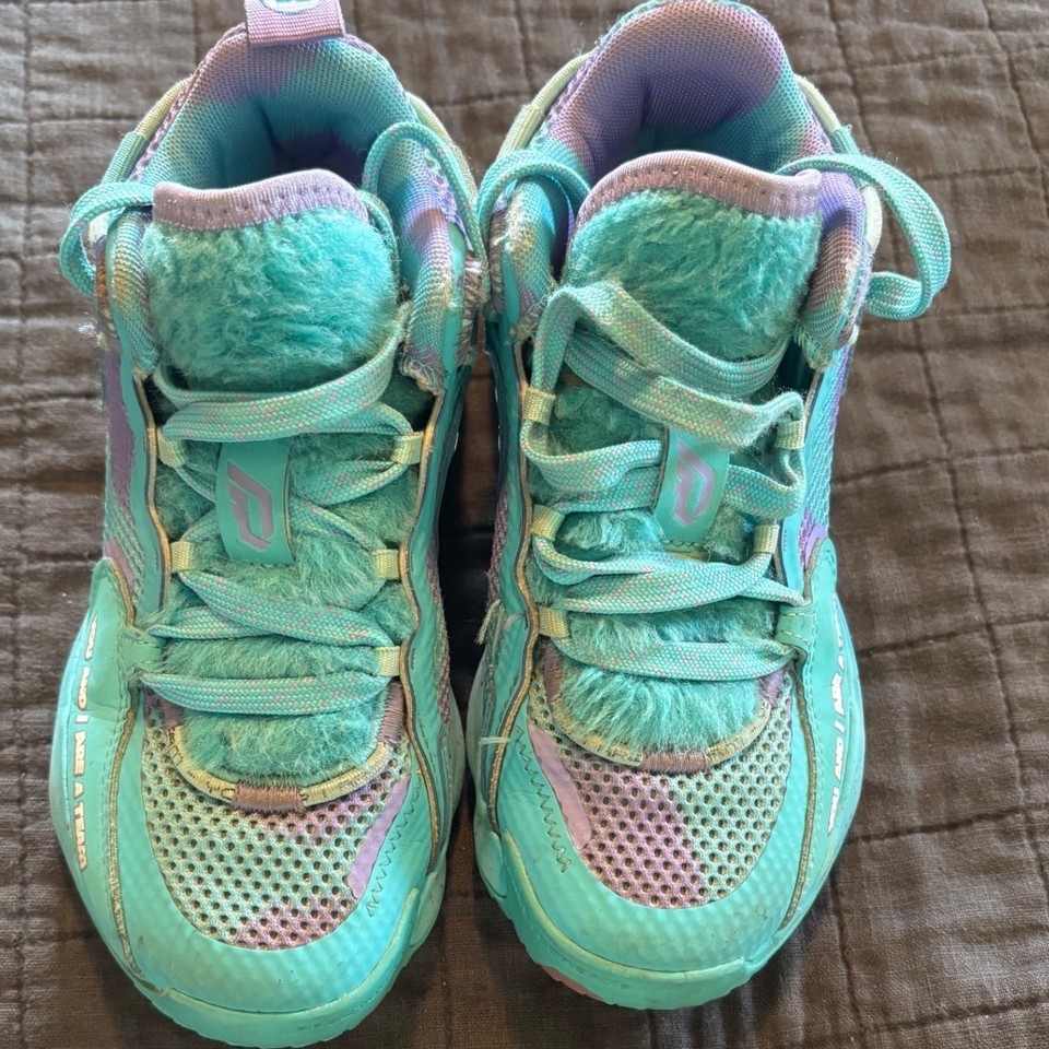 Adidas Dame x Monsters Inc Sulley Sneakers Kids Size 13K Aqua Purple | eBay