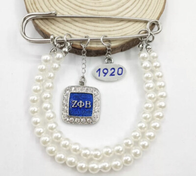 ZPB, Zeta Phi Beta, Large Pin with Pearls with Keepsake Pouch | eBay