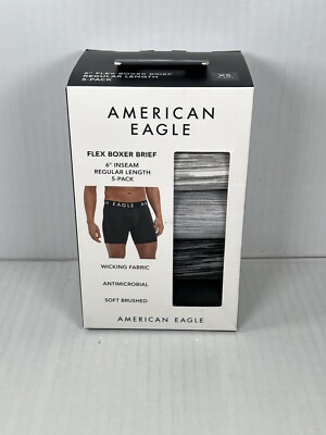 Size XS Mens American Eagle 6" Flex Boxer Brief 5-Pack AEO Underwear Soft | eBay
