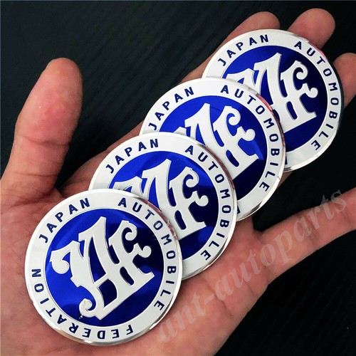 4x 56mm Blue JAF Japan JDM Wheel Center Hub Cap Badge Emblem Decal ...