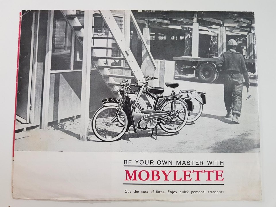 MOBYLETTE RANGE Motorcycle Sales Brochure 1960s MINOR MOBYMATIC MAJOR ...