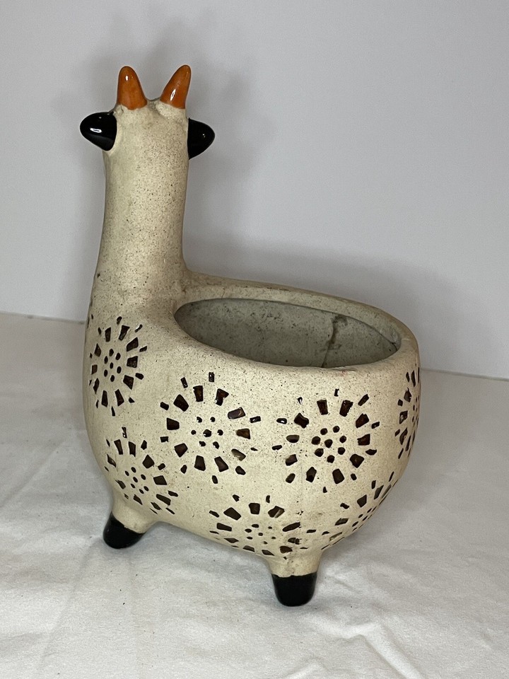 6” Goat Flower Pot Succulent Pot Cream Colored With Beard And Horns | eBay