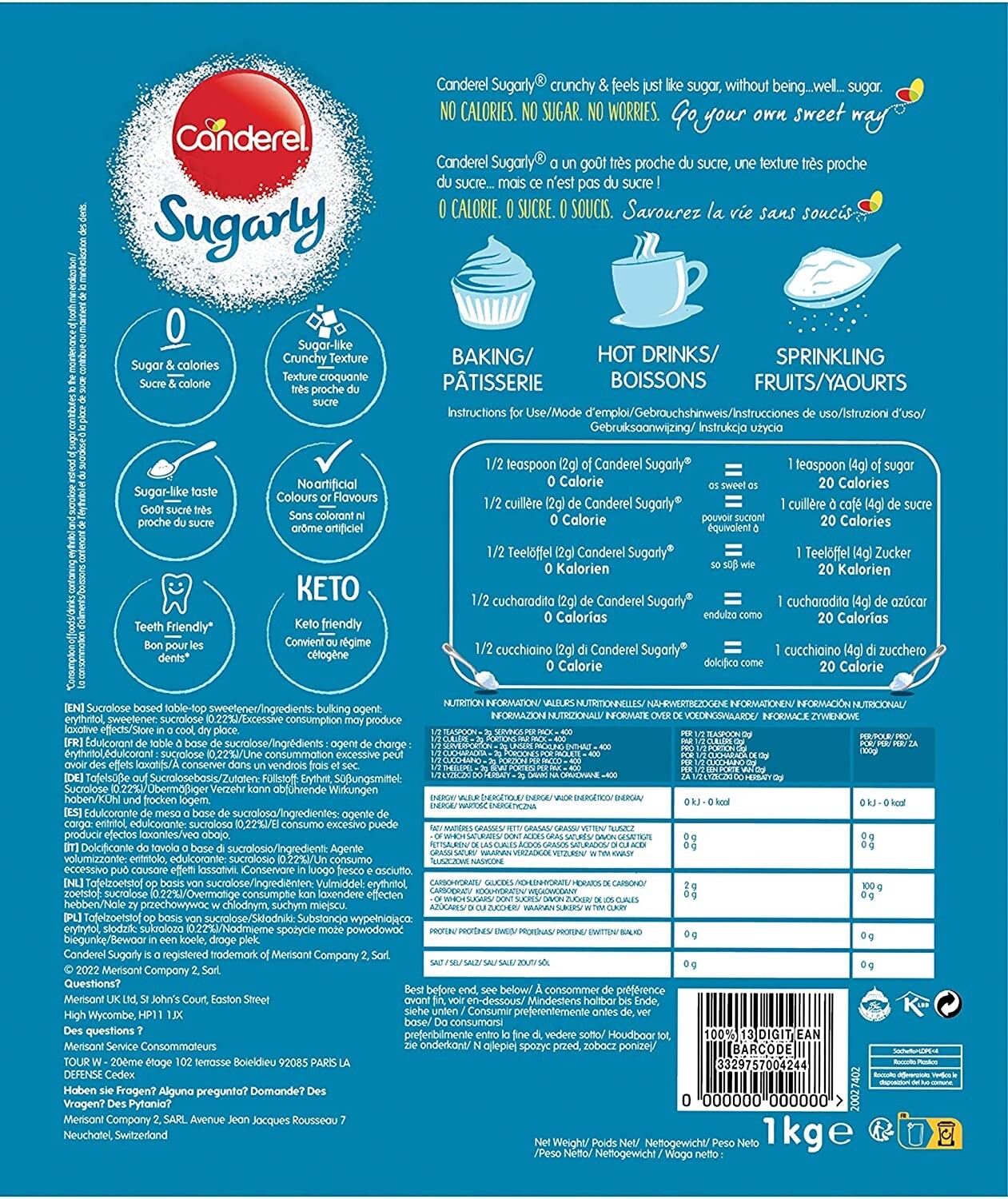 Canderel Sugarly Crunchy 1kg Sweetener for sale online | eBay