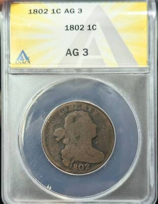 1802 Draped Bust Large Cent Reverse CUD Error ANACS AG-3 | eBay