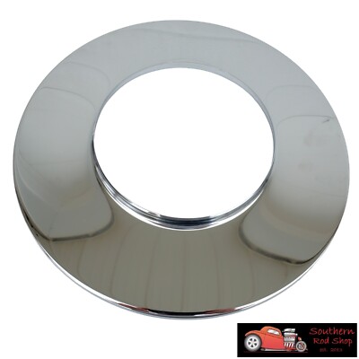 14" Round Chrome Air Cleaner Flat DOMINATOR Base 7-5/16" Neck Opening ...
