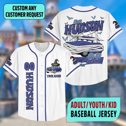 Personalized Hudson Cars Cosplay Mummy Halloween Baseball Jersey Shirt ...