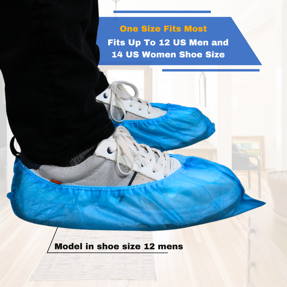Disposable Shoe Covers 100 Pack Non-Woven, Durable, Booties Shoe Boot ...